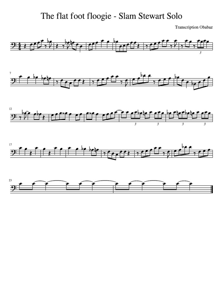 The Flat Foot Floogie - Slam Stewart Solo | PDF