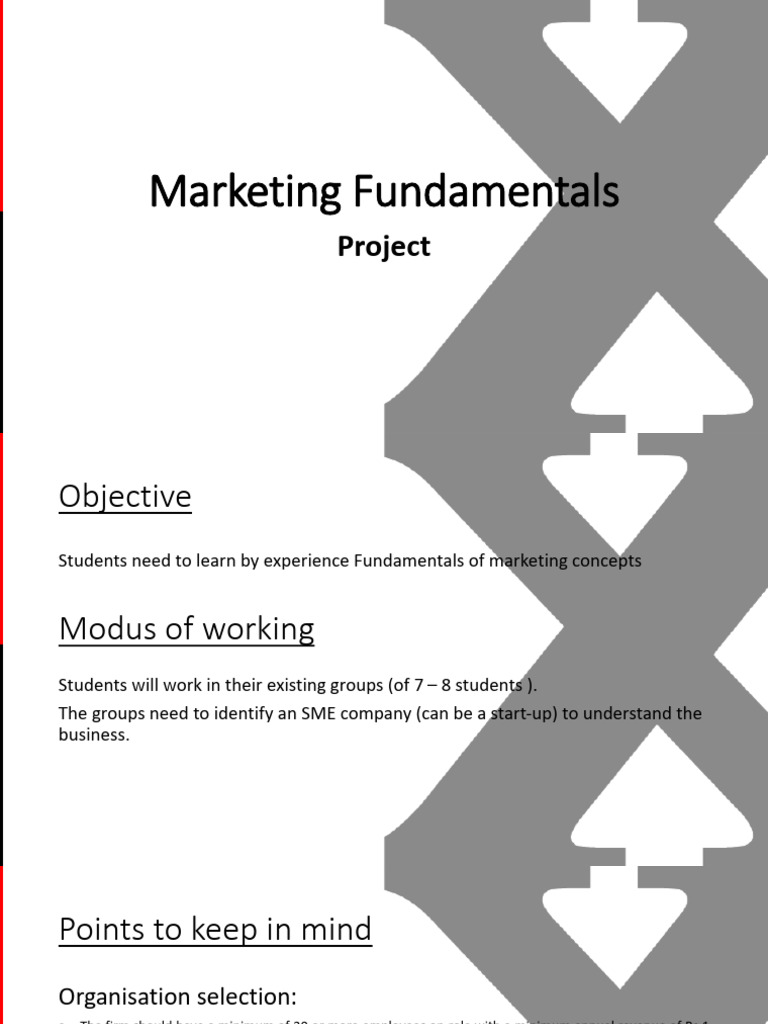 Marketing Fundamentals Project Guidelines | PDF | Marketing | Business ...