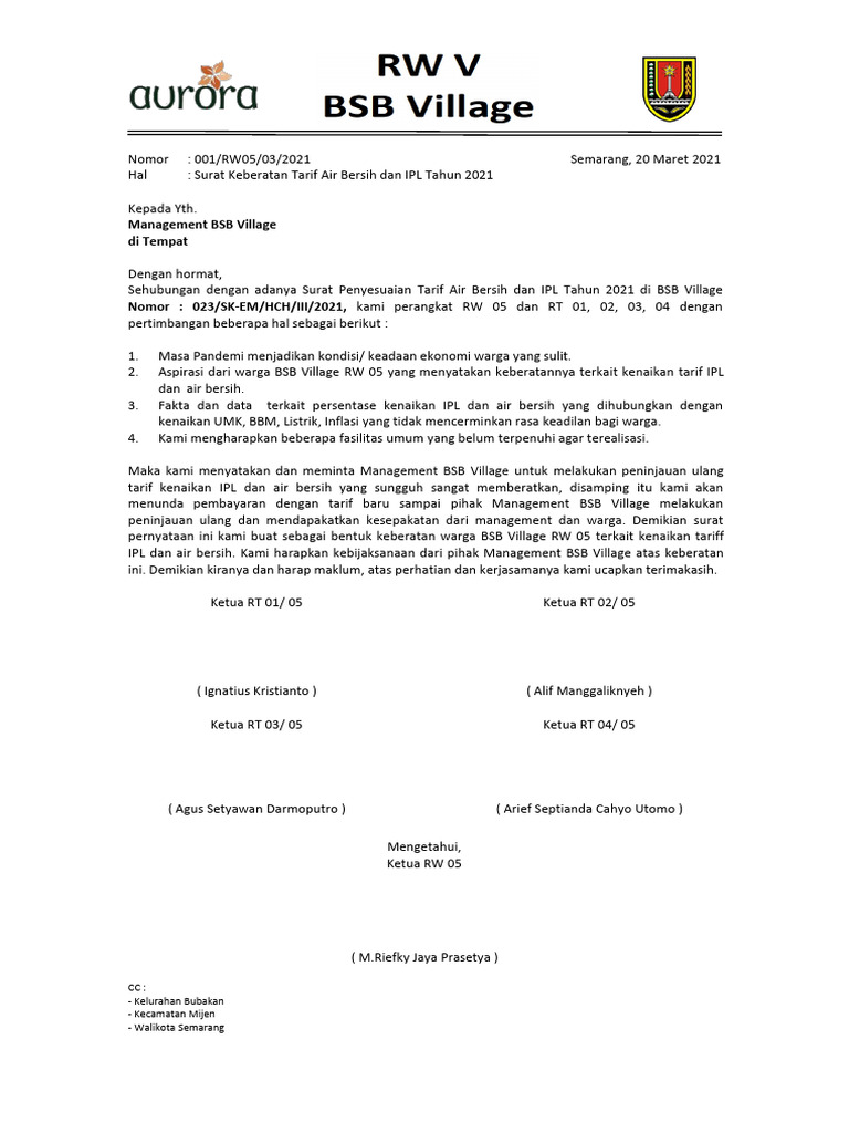 Surat Keberatan-1 | PDF