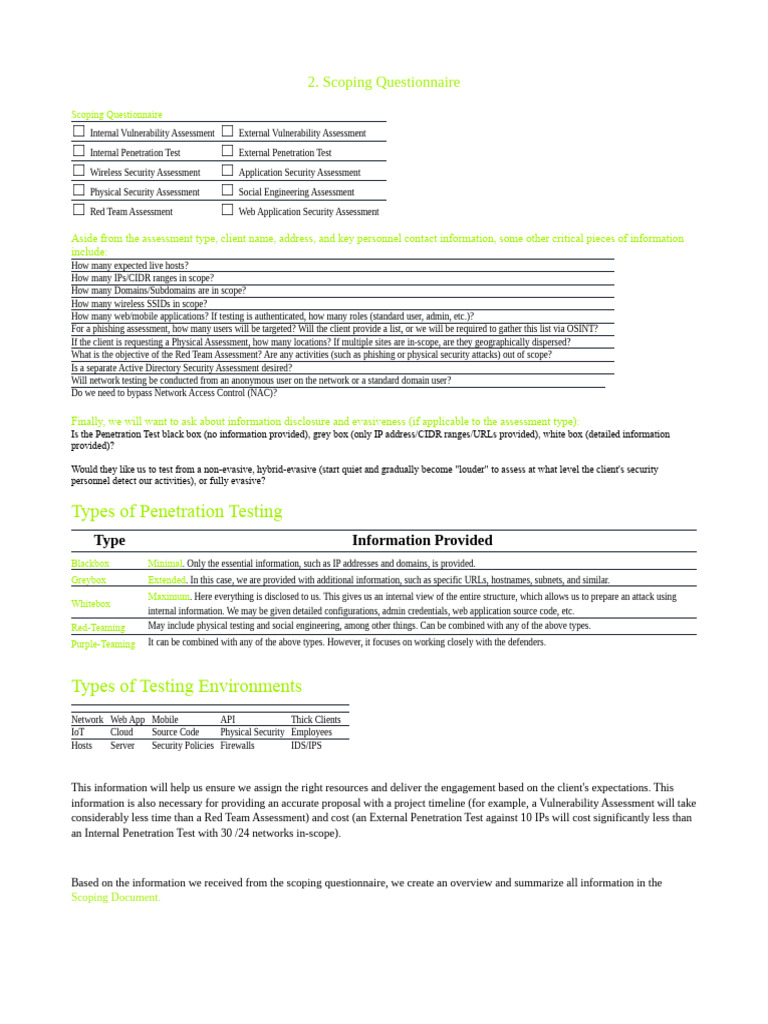 2 Scoping Questionnaire | Download Free PDF | World Wide Web | Internet ...