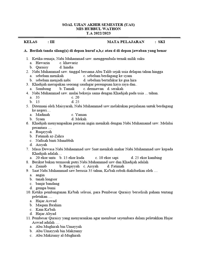 Uas Ski Mis HW | PDF | Sejarah | Agama & Spiritualitas