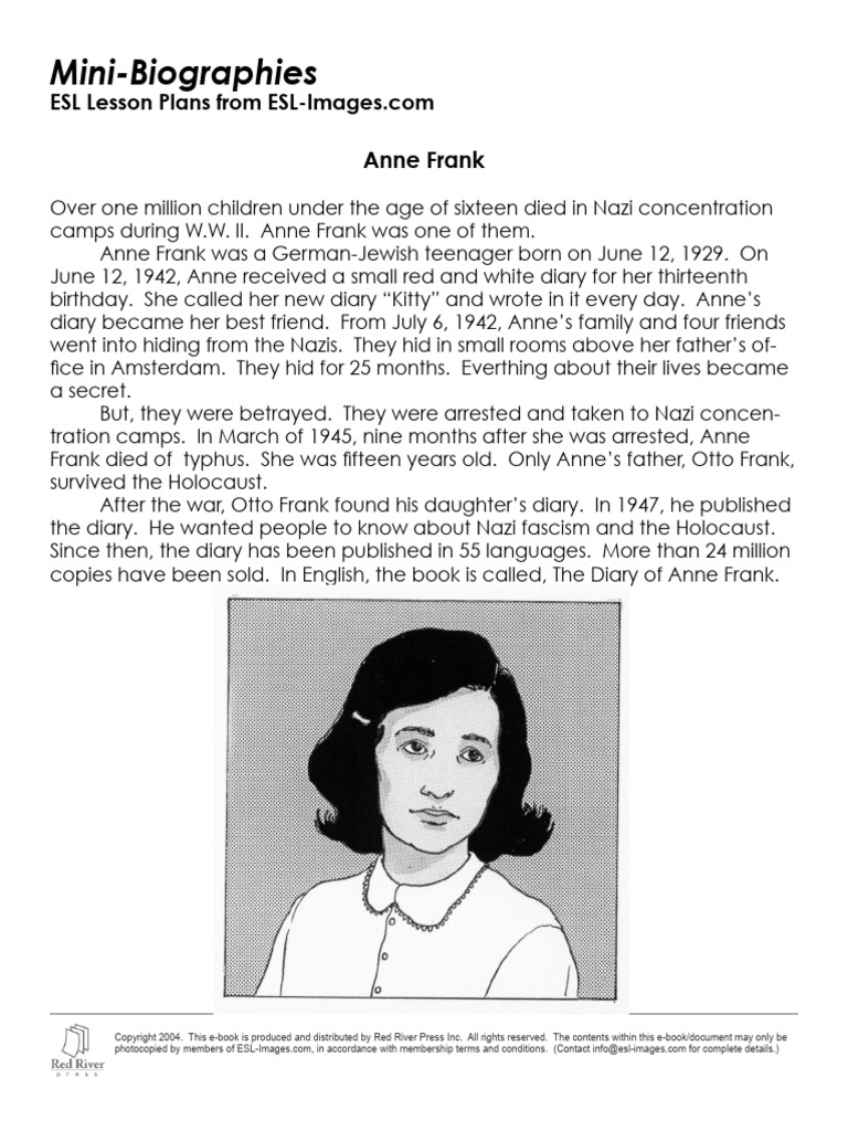 Anne Frank Text Comprehention | PDF | Anne Frank | The Holocaust