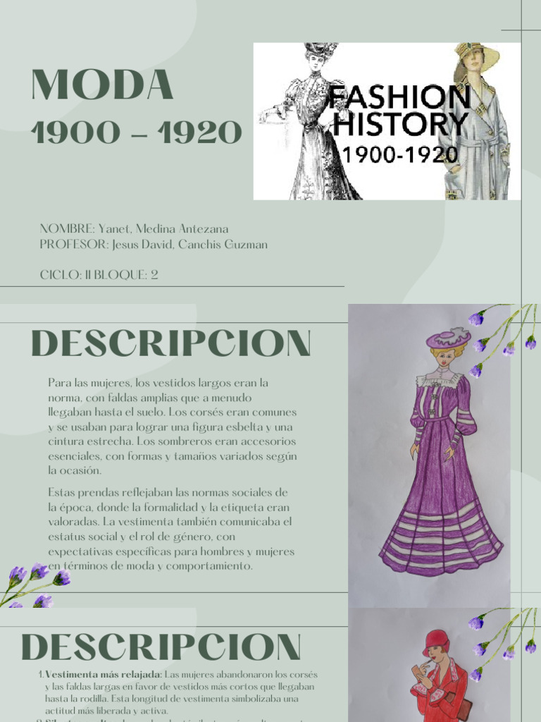 Moda femenina 1900-1920: Evolución y Estilo | PDF | Historia