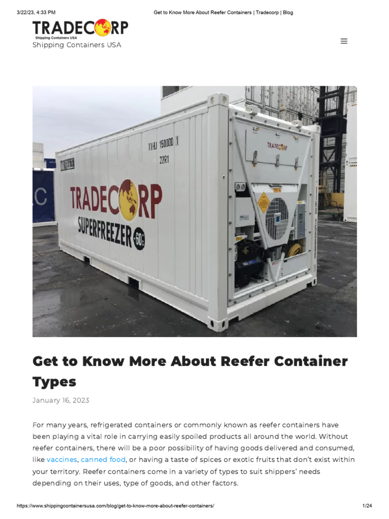 Get To Know More About Reefer Containers - Tradecorp - Blog | Download ...