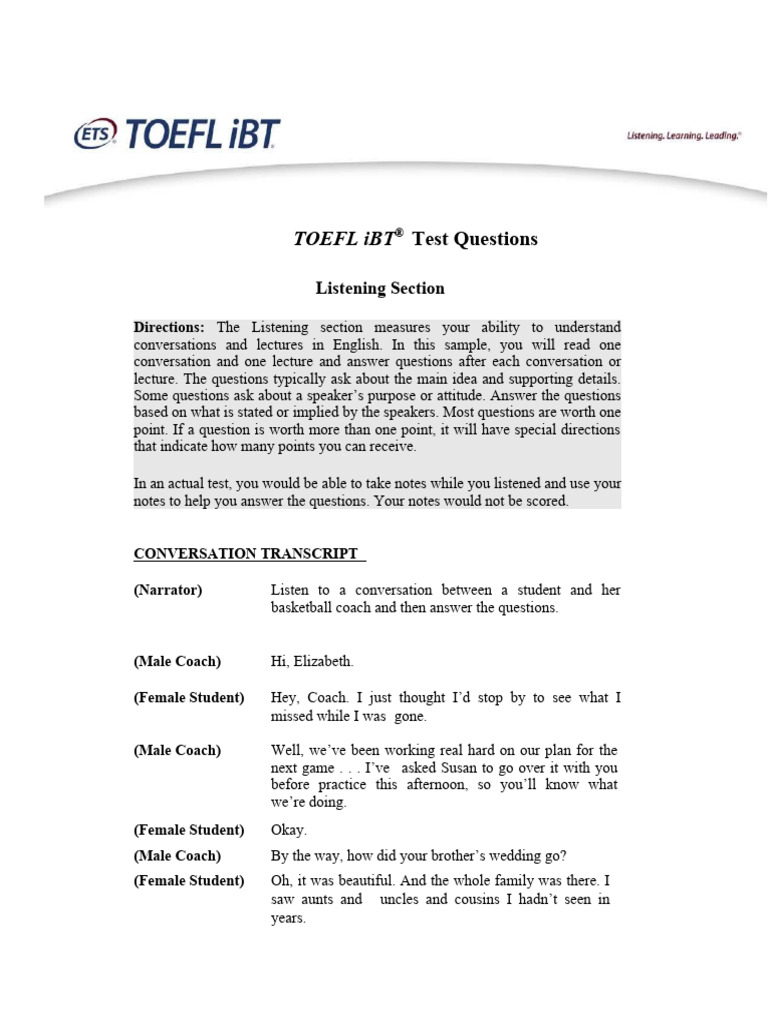 LISTENING TOEFL iBT EXERCISES | PDF | Detective Fiction | The Moonstone