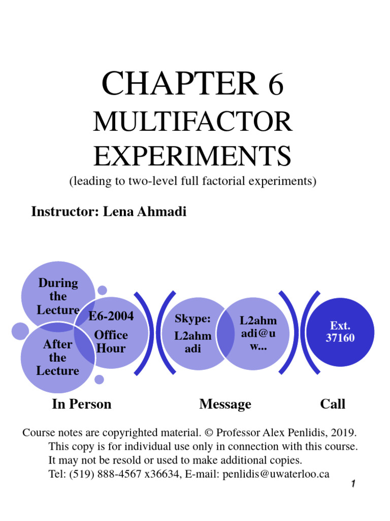 CH 6 Multifactor Experiments - Full Factorial | PDF | Analysis Of Variance | Experiment