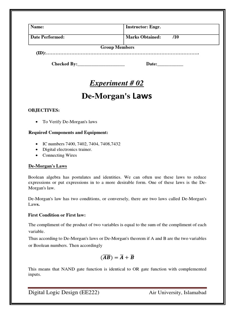 DLD 2 | PDF | Logic Gate | Digital Electronics