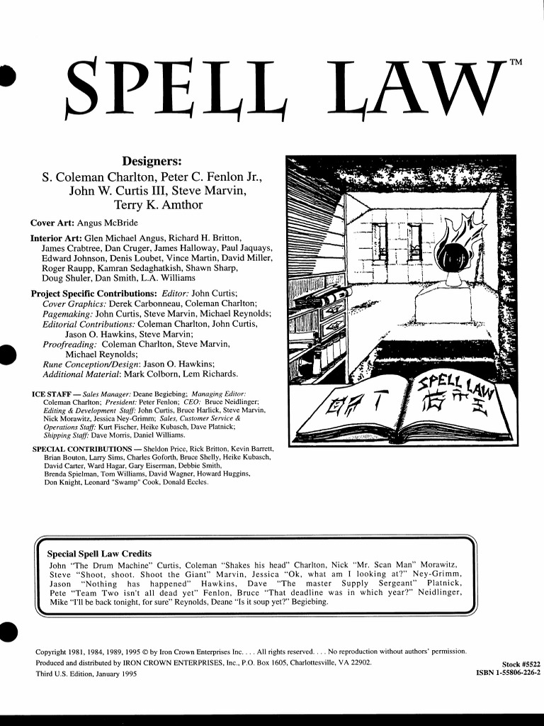 Rolemaster SS - Spell Law | PDF