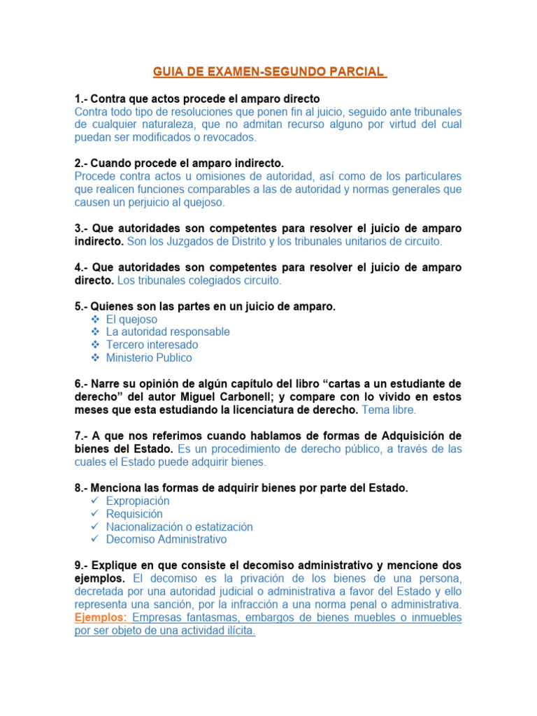 Guia de Examen Segundo Parcial | PDF | Derechos humanos | Judicaturas