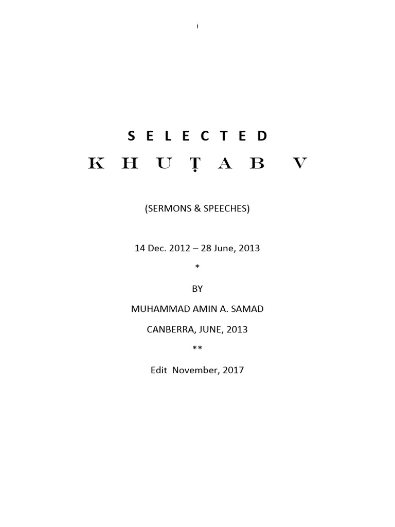 Khutab V | PDF | Muhammad | Surah