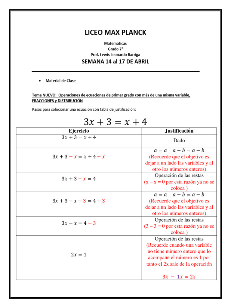 7 Matematicas Semana 1 Periodo 2 | PDF | Ecuaciones | Matemáticas 7 Matematicas Semana 1 Periodo 2 | PDF | Ecuaciones | Matemáticas