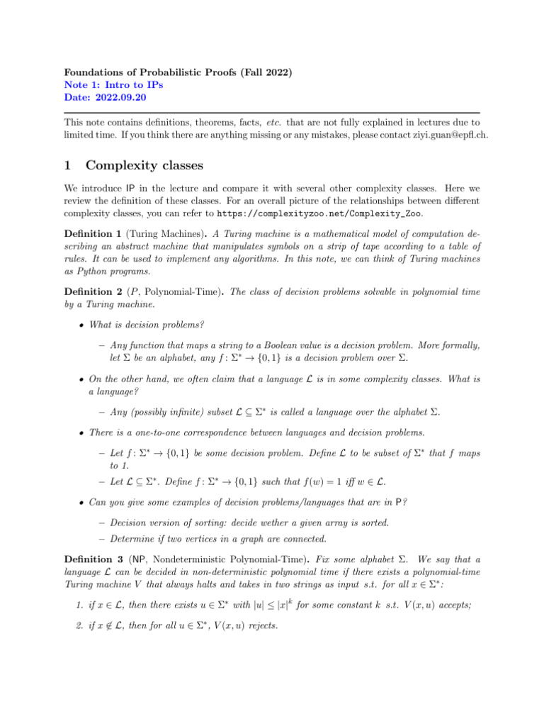 Note 1 | PDF | Time Complexity | Computational Complexity Theory