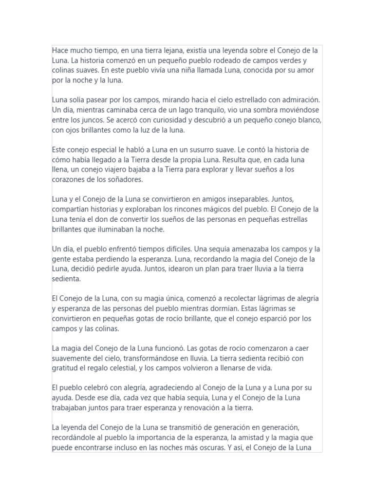 Leyenda del Conejo en la Luna | PDF