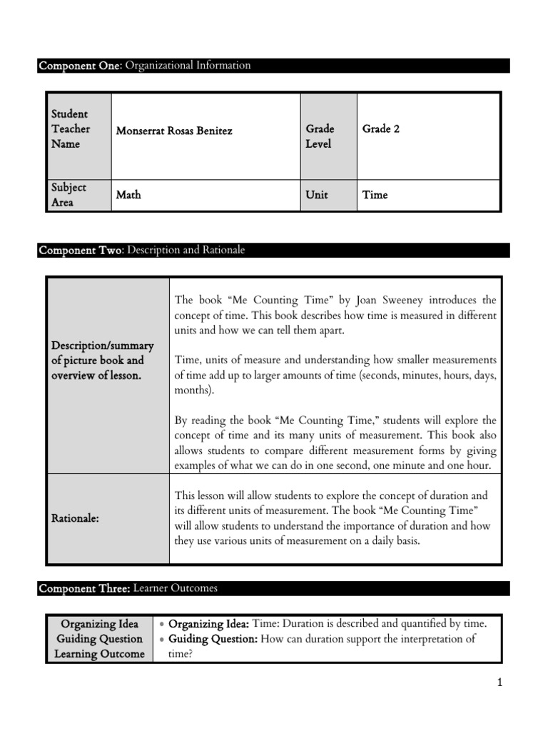 Lesson Plan - Grade 2 Time | PDF | Time | Learning