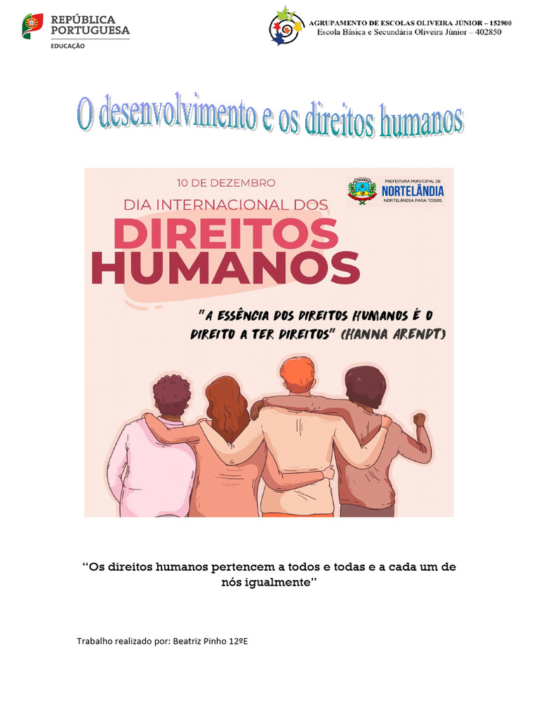 O Desenvolvimento e Os Direito Humanos | PDF | Direitos Humanos | Liberdade