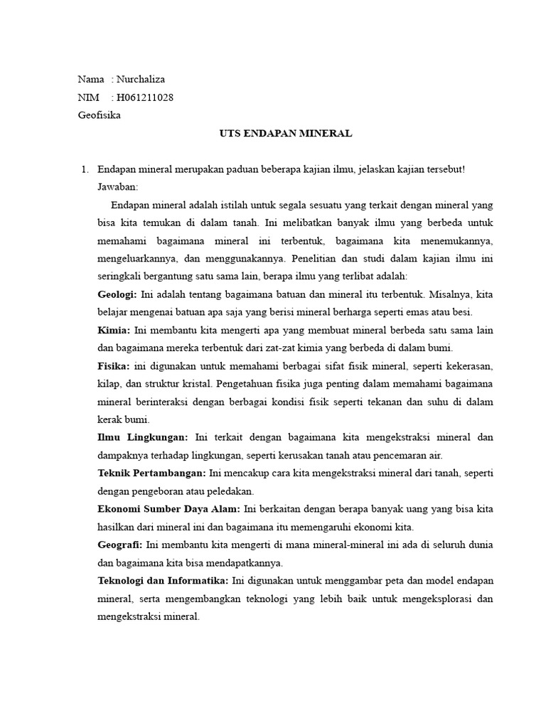 Proses Pembentukan Endapan Mineral | PDF | Ilmu Sosial | Seni