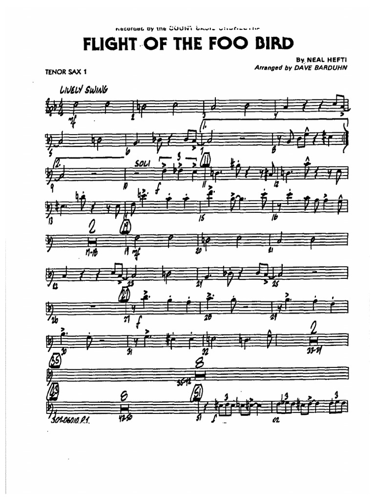 Flight of The Foo Bird (Tenor 1) | PDF
