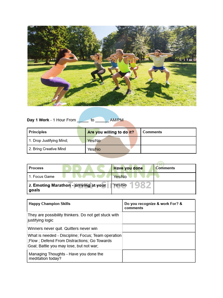 Boot Camp Day 1: Action & Goals | PDF | Self-Improvement