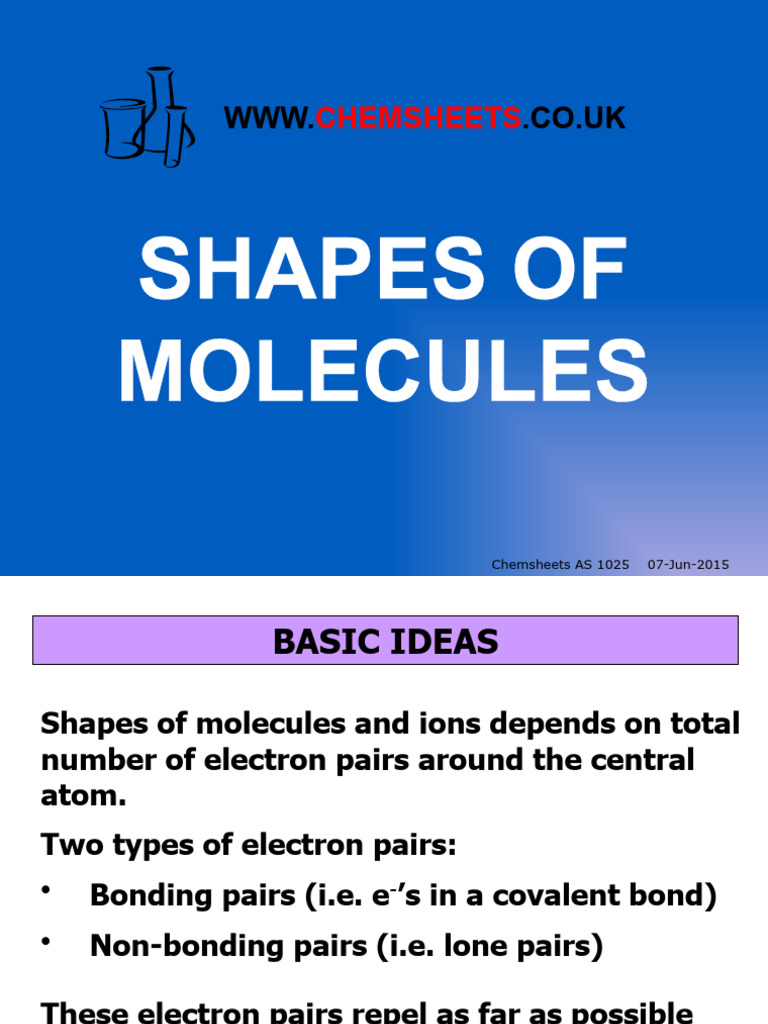 3 1 3 As Shapes of Molecules Chemsheets | Download Free PDF | Chemical ...