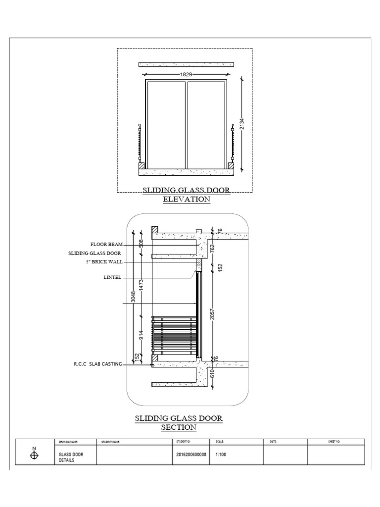 Sliding Glass Door Detail Drawing | PDF