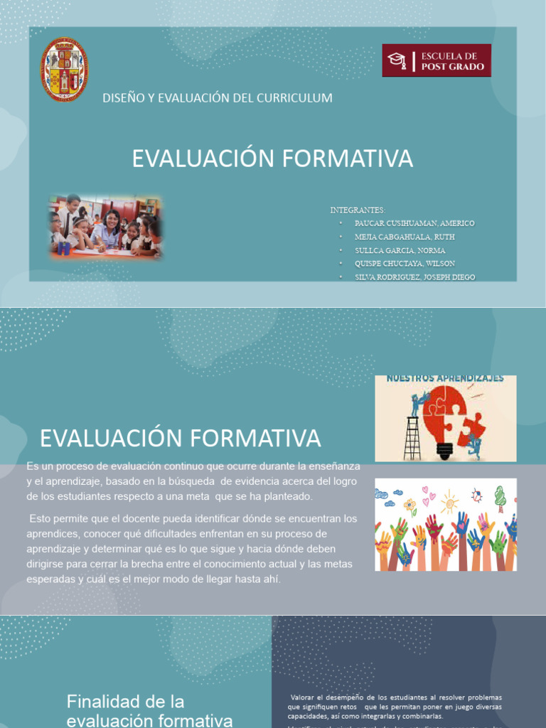 Grupo 3 - EVALUACIÓN FORMATIVA | PDF | Evaluación | Aprendizaje