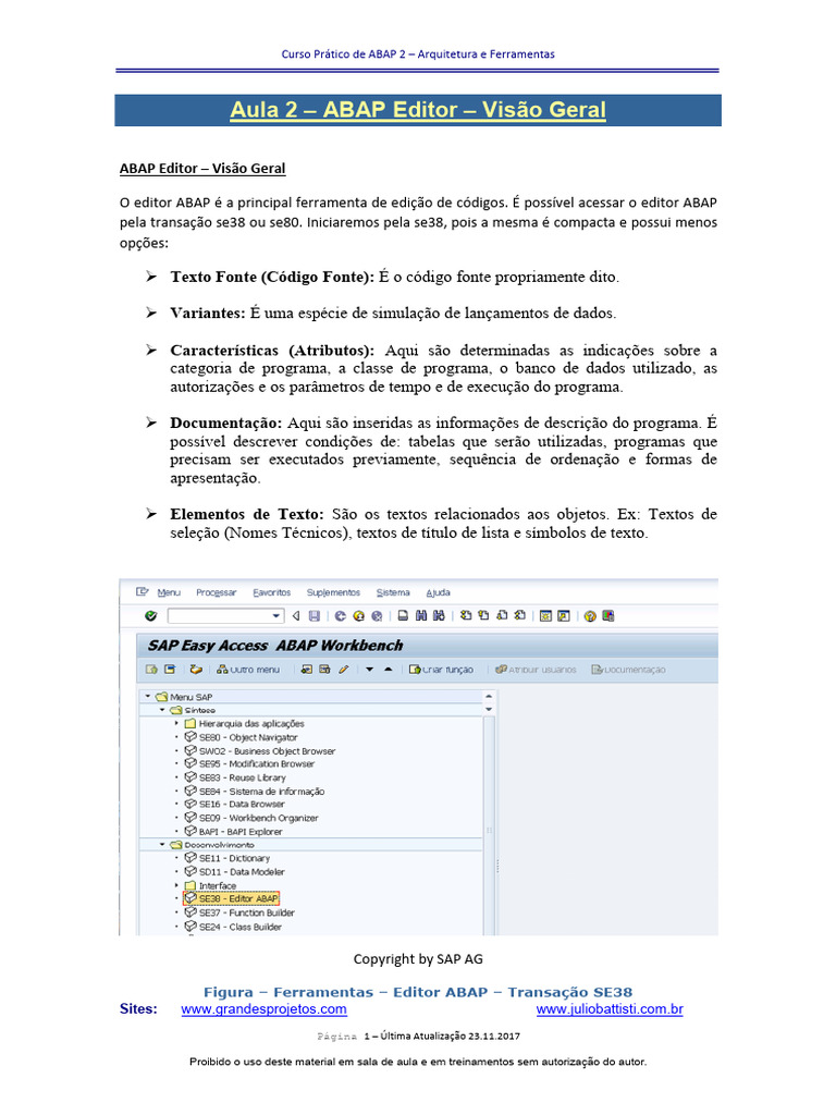 Curso ABAP 2 - Aula 2 - Manual em PDF | PDF