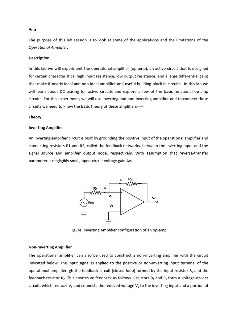Final Op Amp Lab Report | PDF | Operational Amplifier | Amplifier