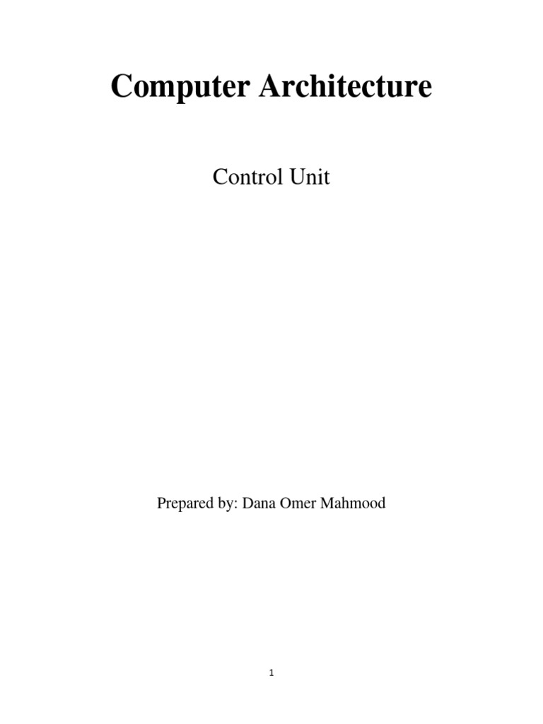 Computer Architecture - Control Unit | PDF | Central Processing Unit ...