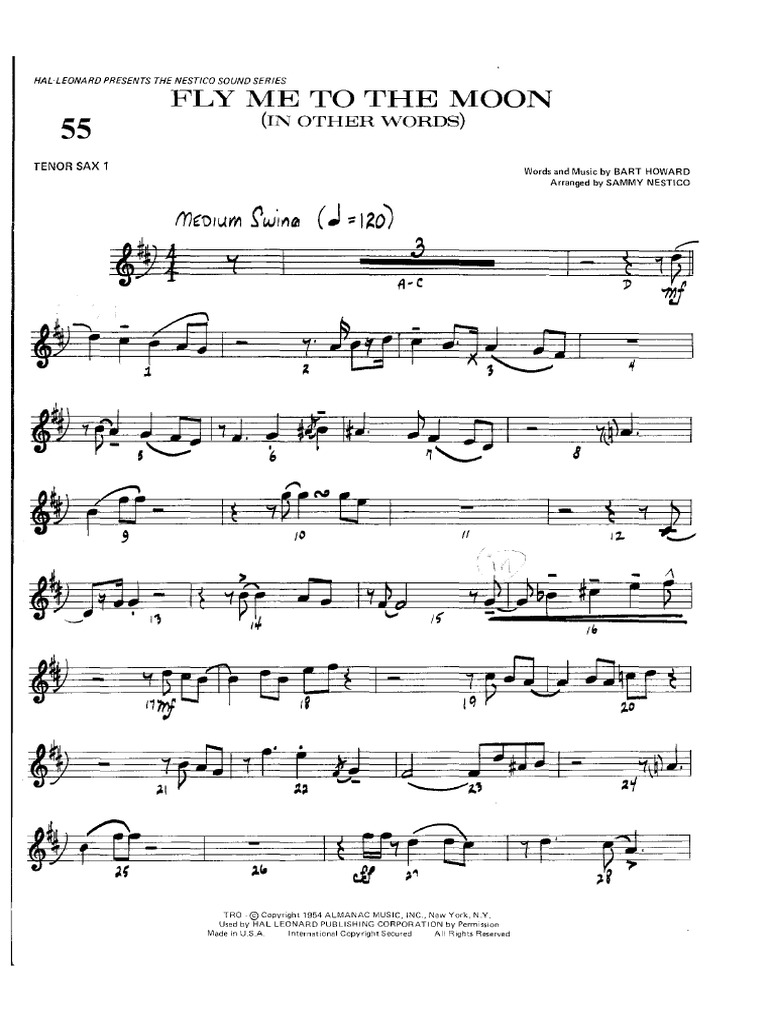 Fly Me To The Moon (Tenor 1) | PDF