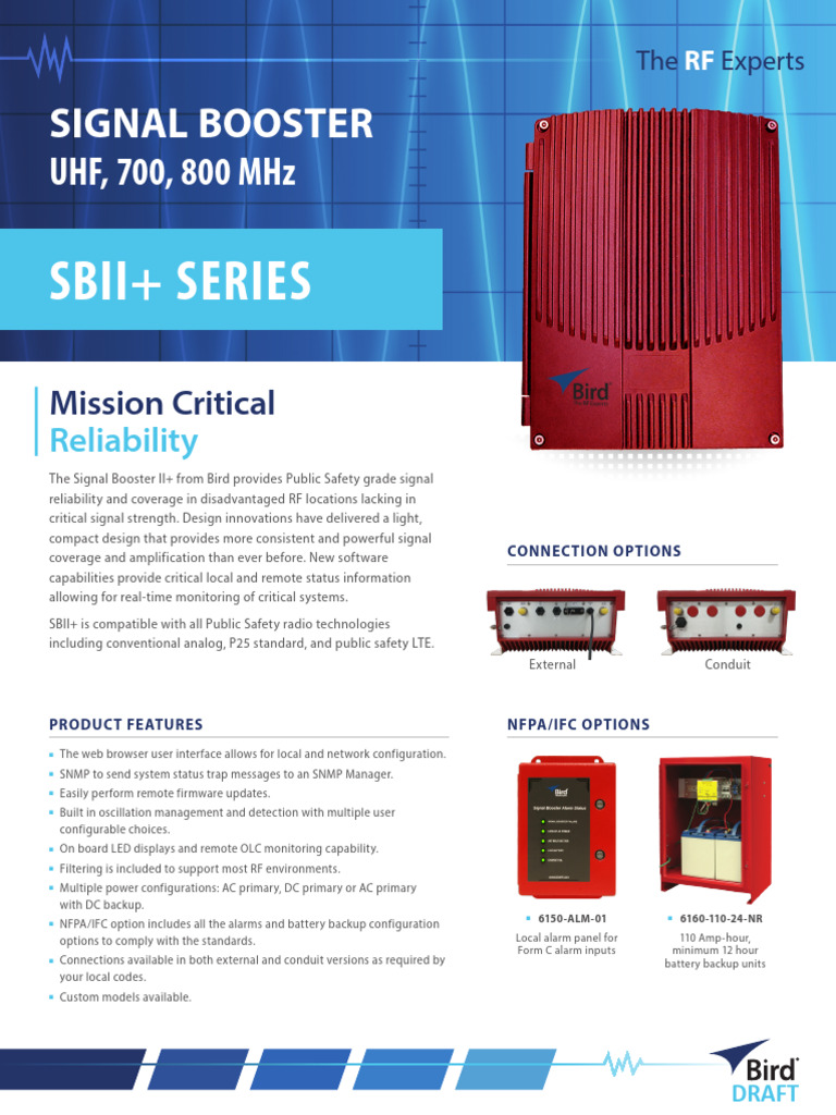 Bird Signal Booster SBII Plus | PDF | Amplifier | Decibel