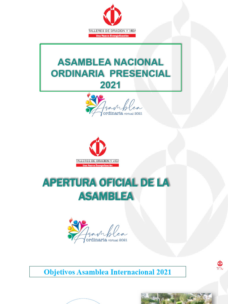 Presentación Final Asamblea Nacional 2021 | PDF | Oración