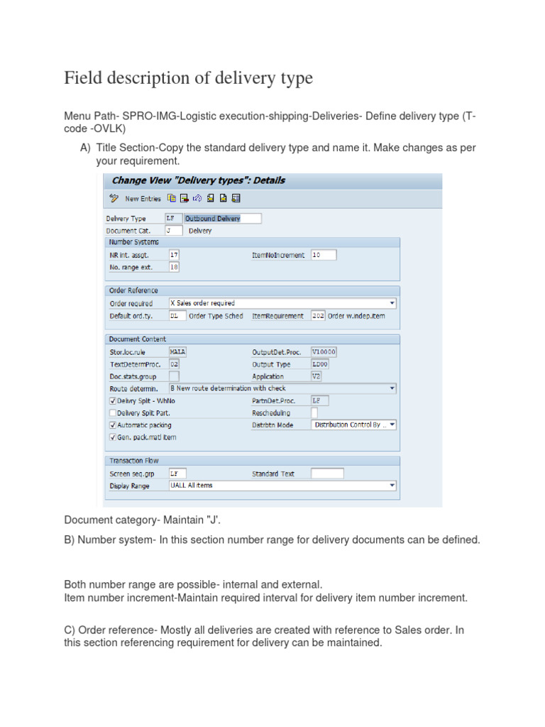 Description of Delivery Type PDF | PDF
