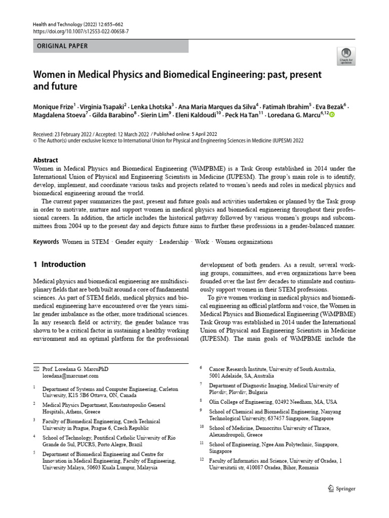 Women in Medical Physics & Engineering | PDF | Science, Technology, Engineering, And Mathematics ...