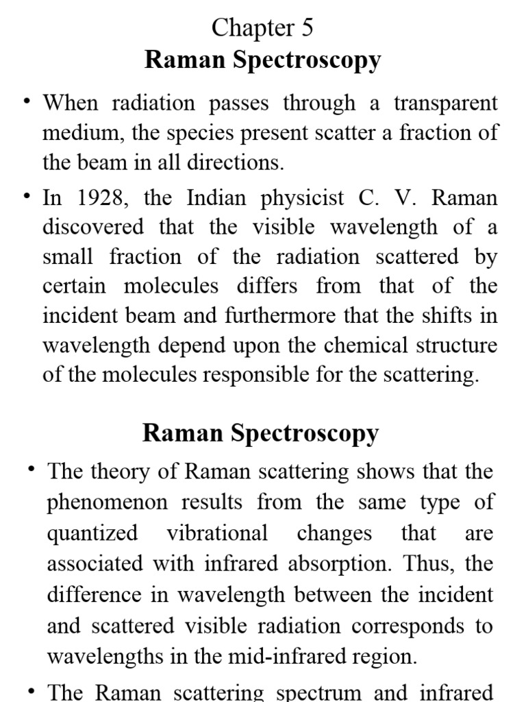 Chapiter 5 RAMAN Spectros | PDF | Raman Spectroscopy | Infrared Spectroscopy
