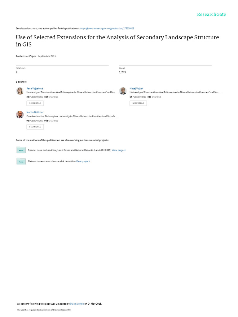 Use Select Extenssion For The Analysis of Landscape in GIS (Olahova Et ...