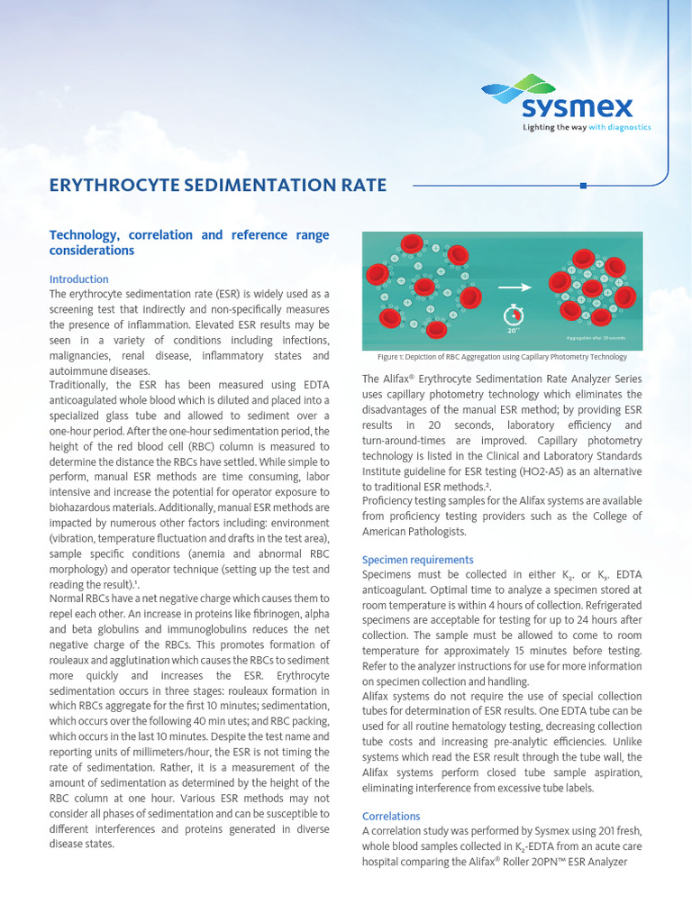 Erythrocyte Sedimentation Rate | PDF | Medical Specialties | Clinical ...