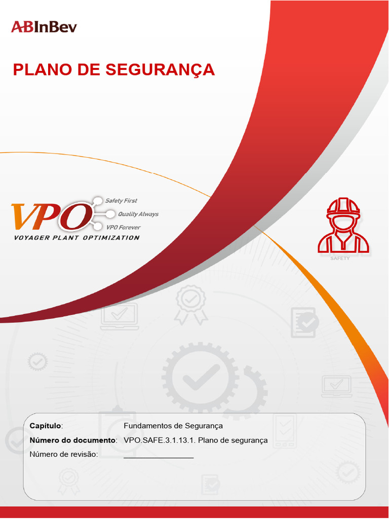 MODELO. - VPO SAFE - 3 - 1 - 13 - 1 Plano de Seguranca Sergipe | PDF | Queimadura | Risco