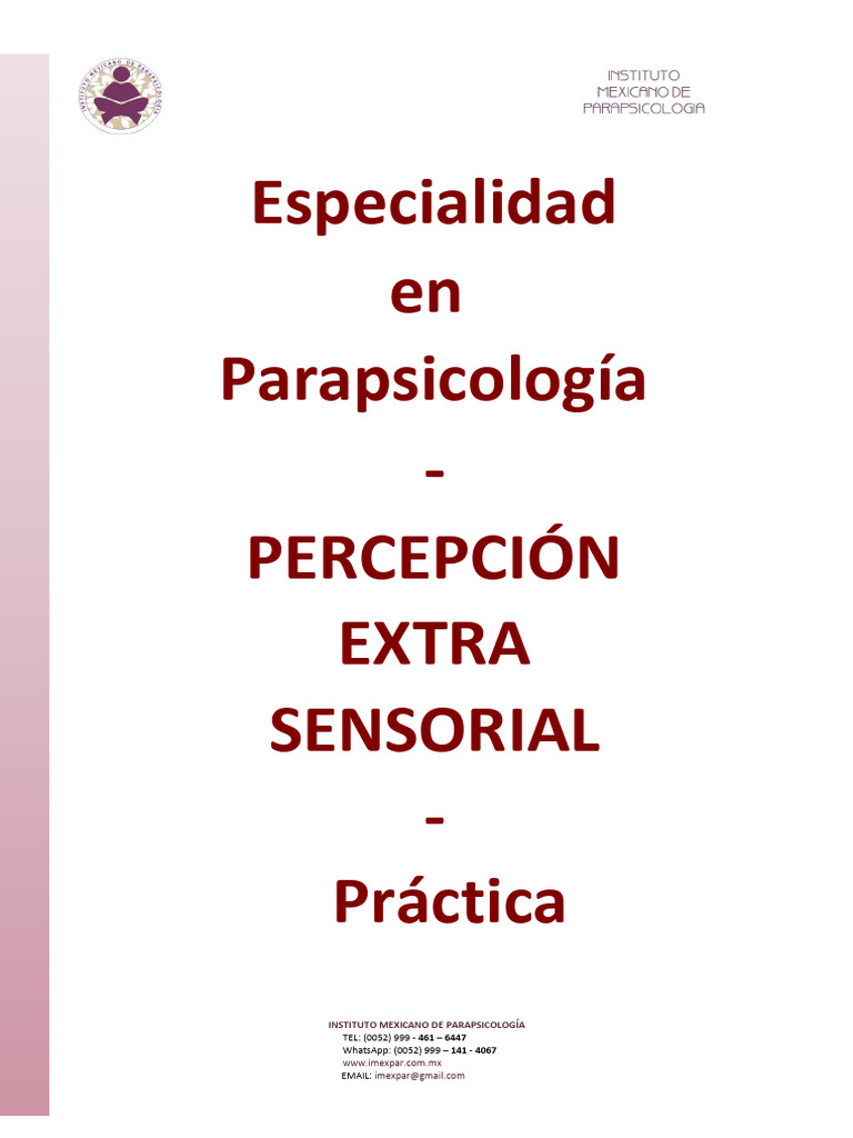 Percepción Extra Sensorial - Práctica | PDF | Telepatía | Parasicología