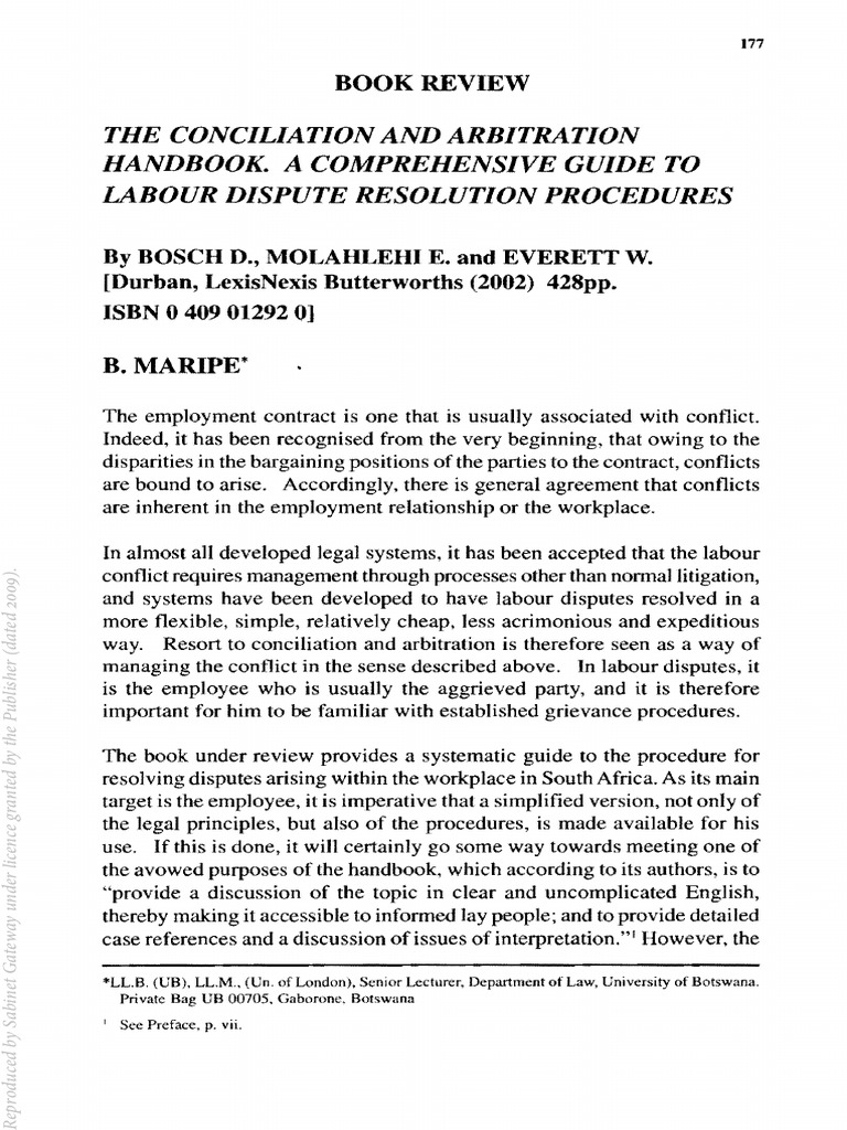 Labour Dispute Resolution Guide | PDF | Arbitration | Mediation