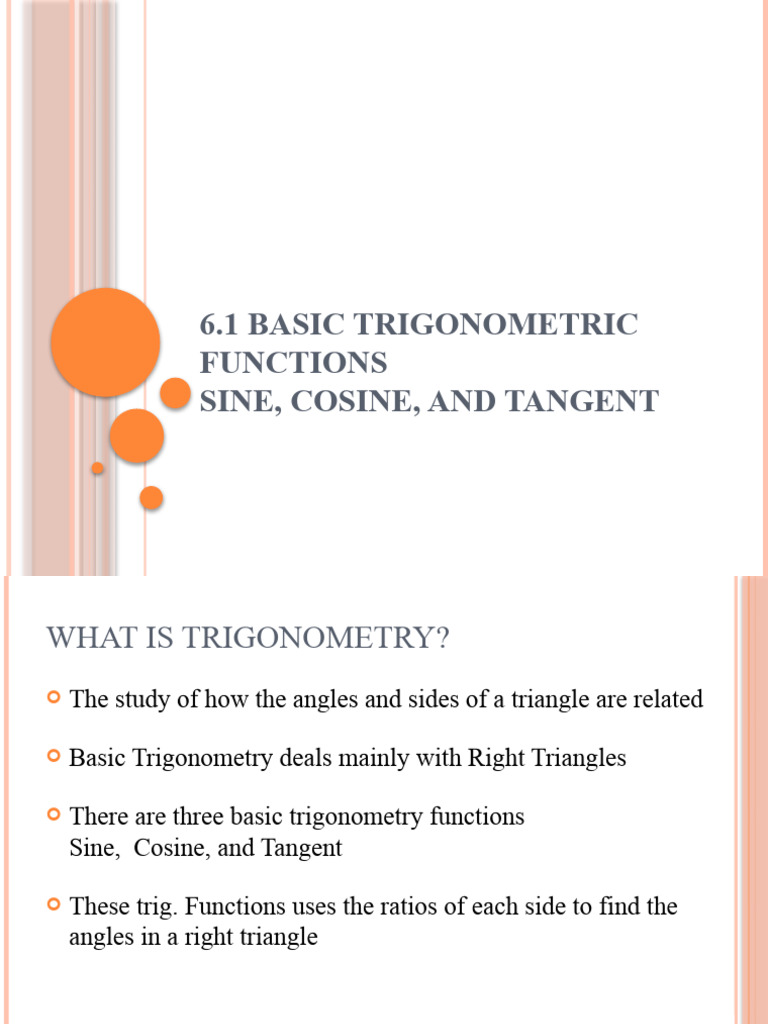 Section 6.1 Basic Trigonometric Functions | Download Free PDF | Trigonometric Functions ...