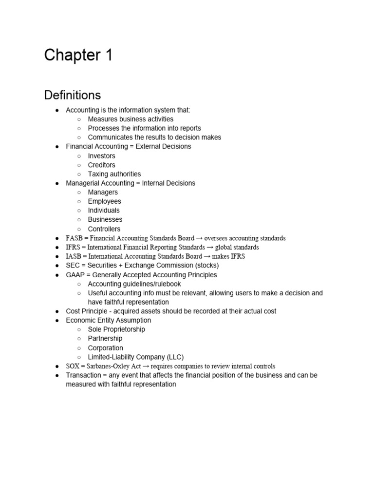 Chapters 1-4 Accounting 101 | PDF | Debits And Credits | Deferral