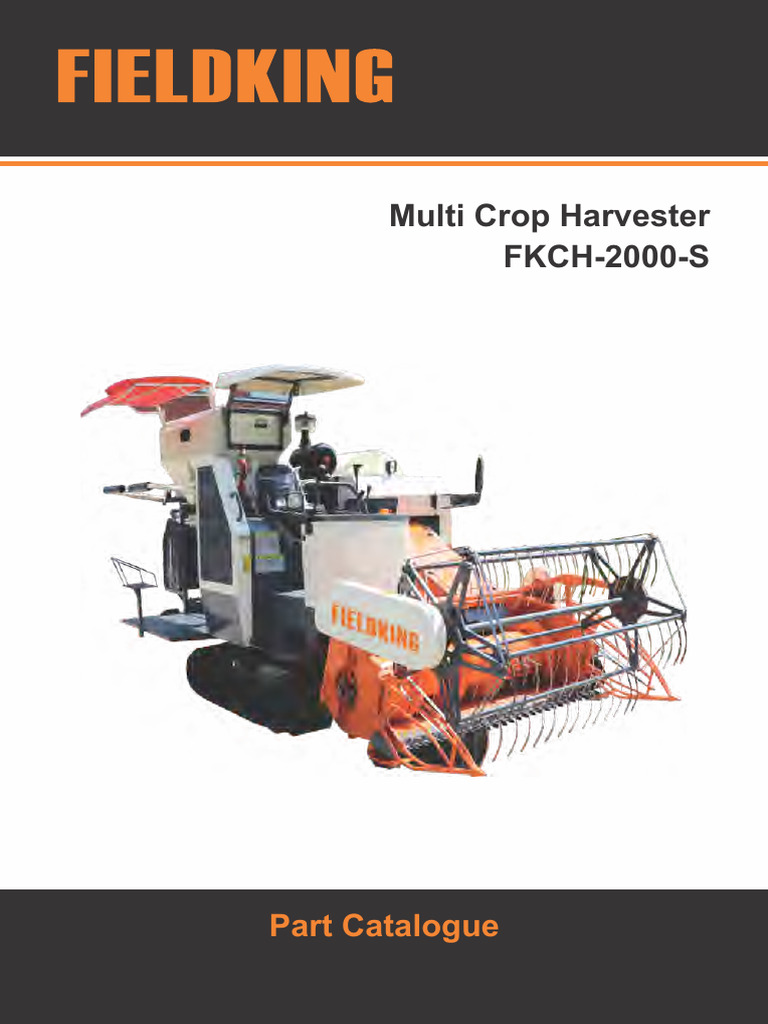 Fieldking Multi Crop Harvester Parts Guide | PDF | Axle | Belt (Mechanical)