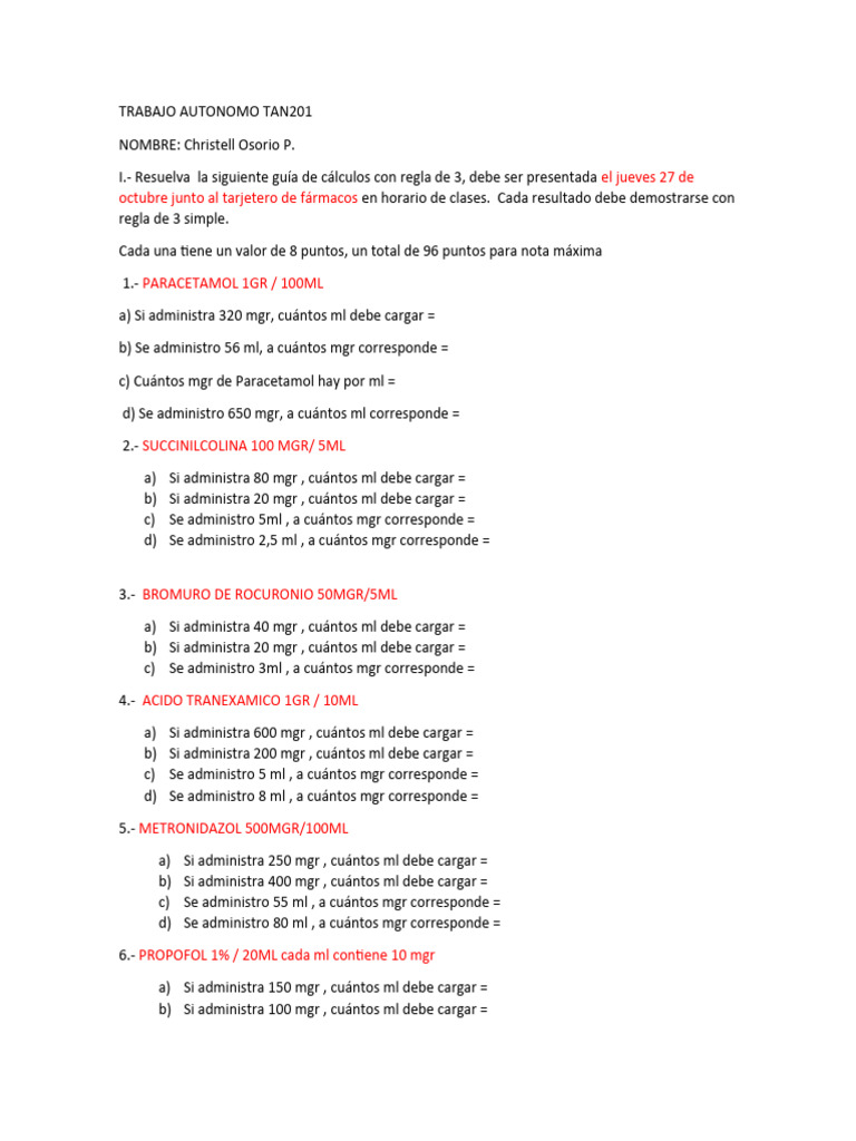 guia básica calculo de regla de 3 | PDF