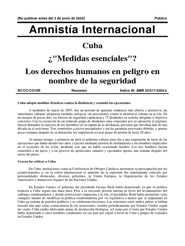 Seg 10579 | PDF | Cuba | Amnistía Internacional