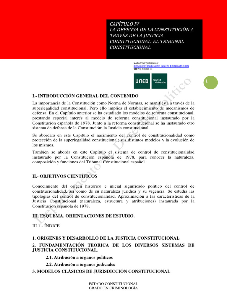 C Iv. La Justicia Constitucional | PDF | Constitución | Judicaturas