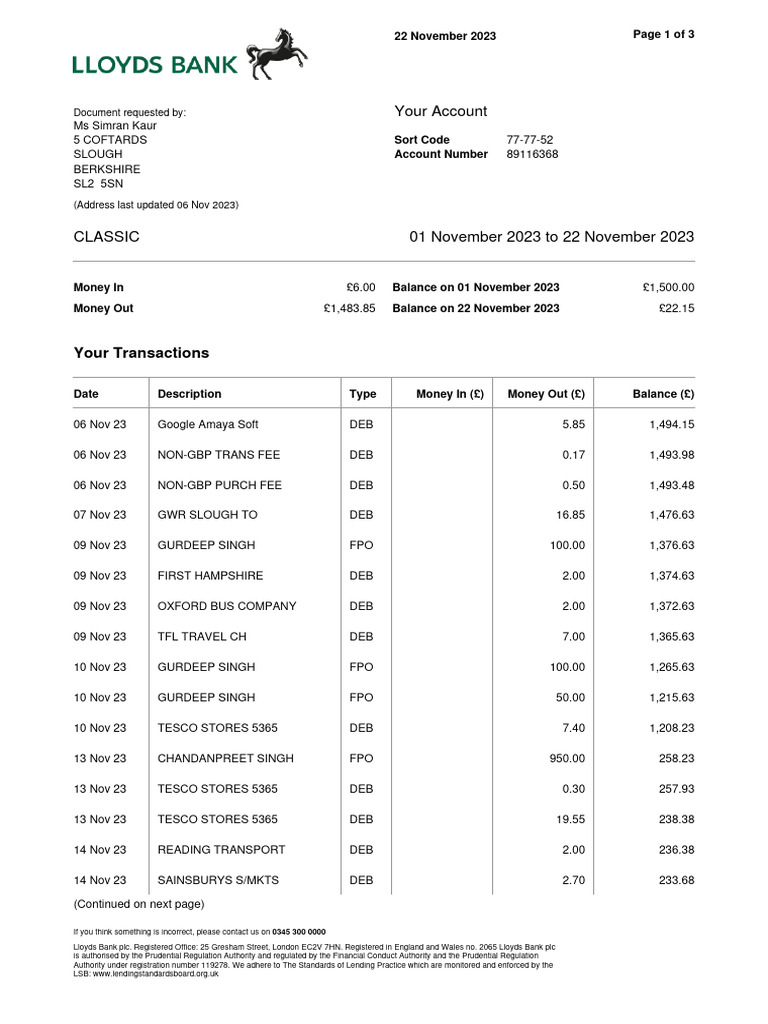 Statement 11 2023 | PDF | Banks | Money