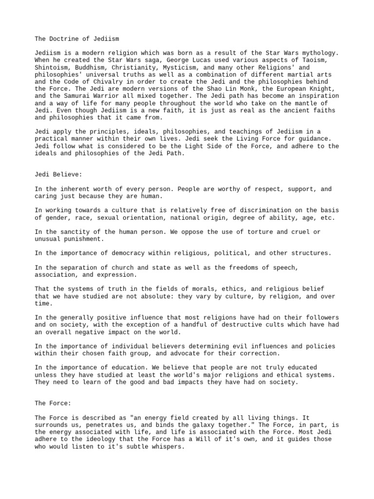 The Doctrine of Jediism | PDF | Qi | Jedi