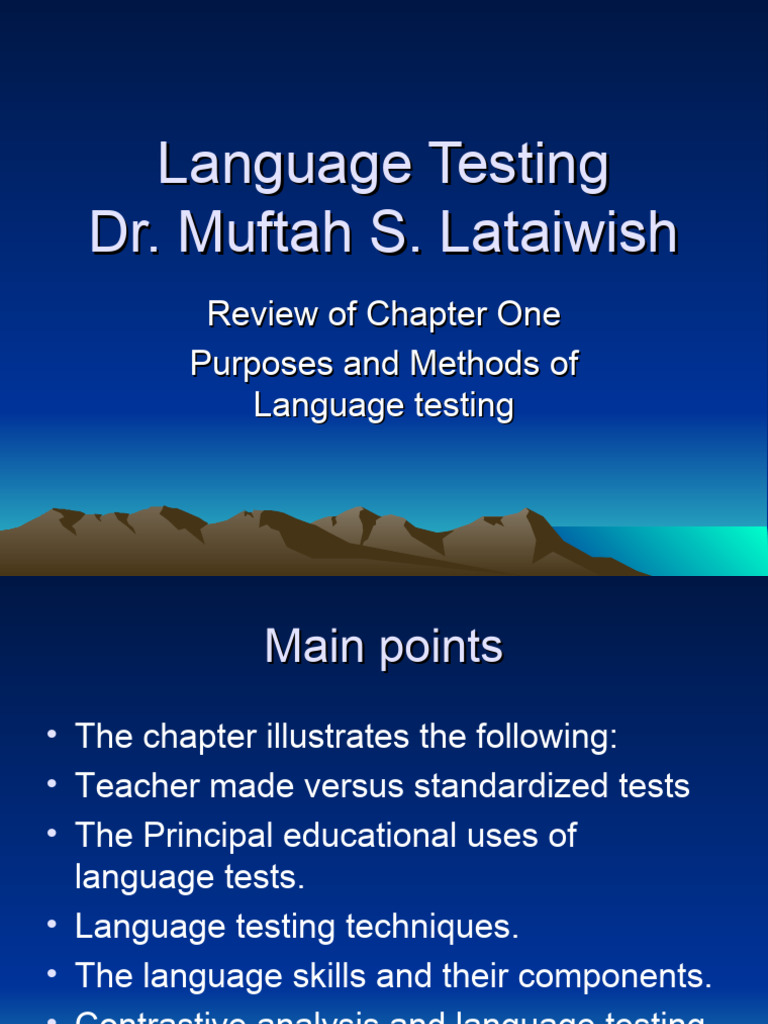 Language - Testing - Characteristics of Good Test | Download Free PDF ...