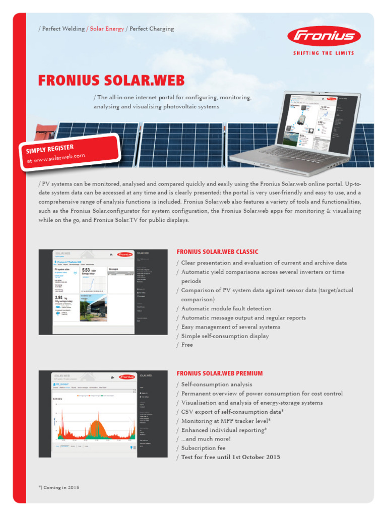 Fronius Solar Web | PDF | Photovoltaic System | Photovoltaics