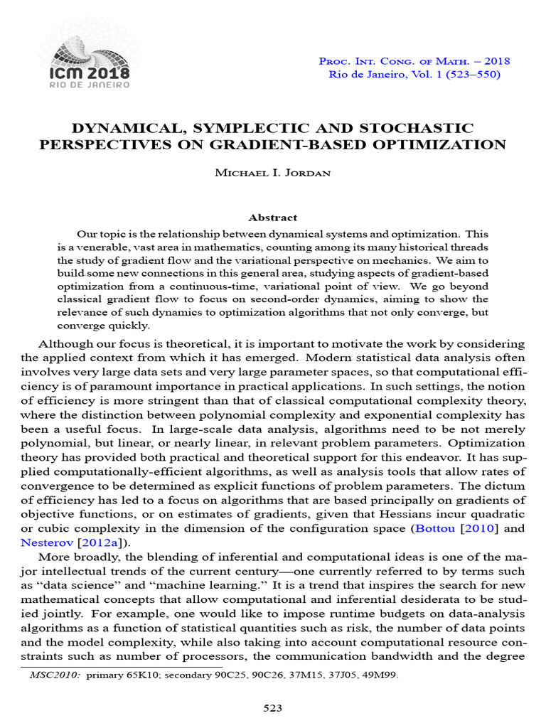 Jordan18 Dynamical Symplectic | PDF | Mathematical Optimization | Lagrangian Mechanics